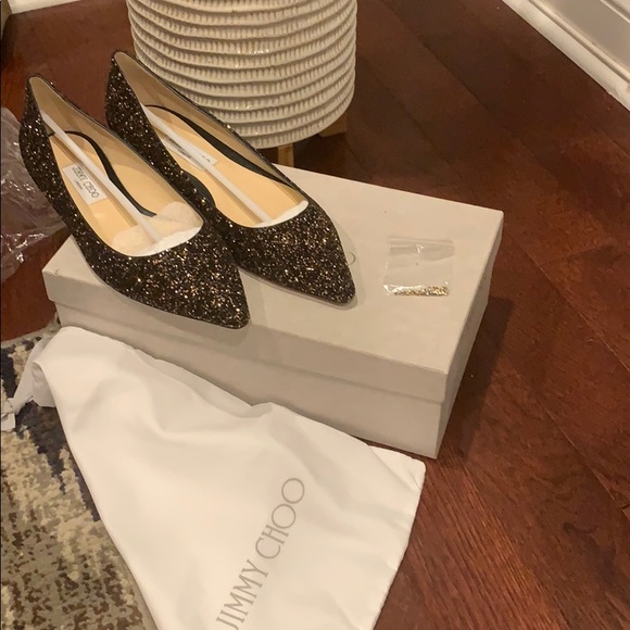 Jimmy Choo | Shoes | Jimmy Choo Flat Romy Glitter Skimmer | Poshmark